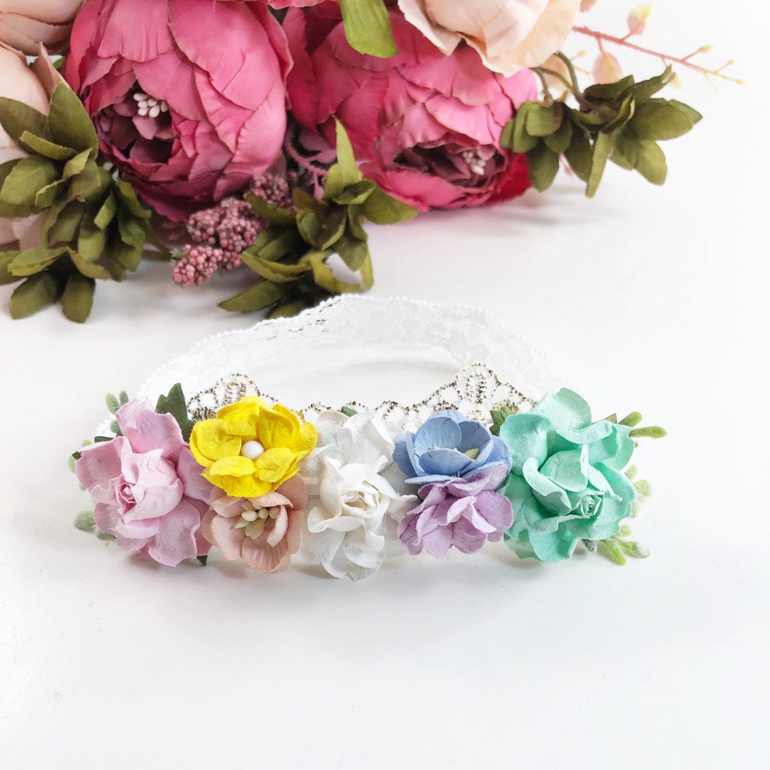 Rainbow Headband, Pastel Rainbow Headband, Newborn Rainbow Headband ...