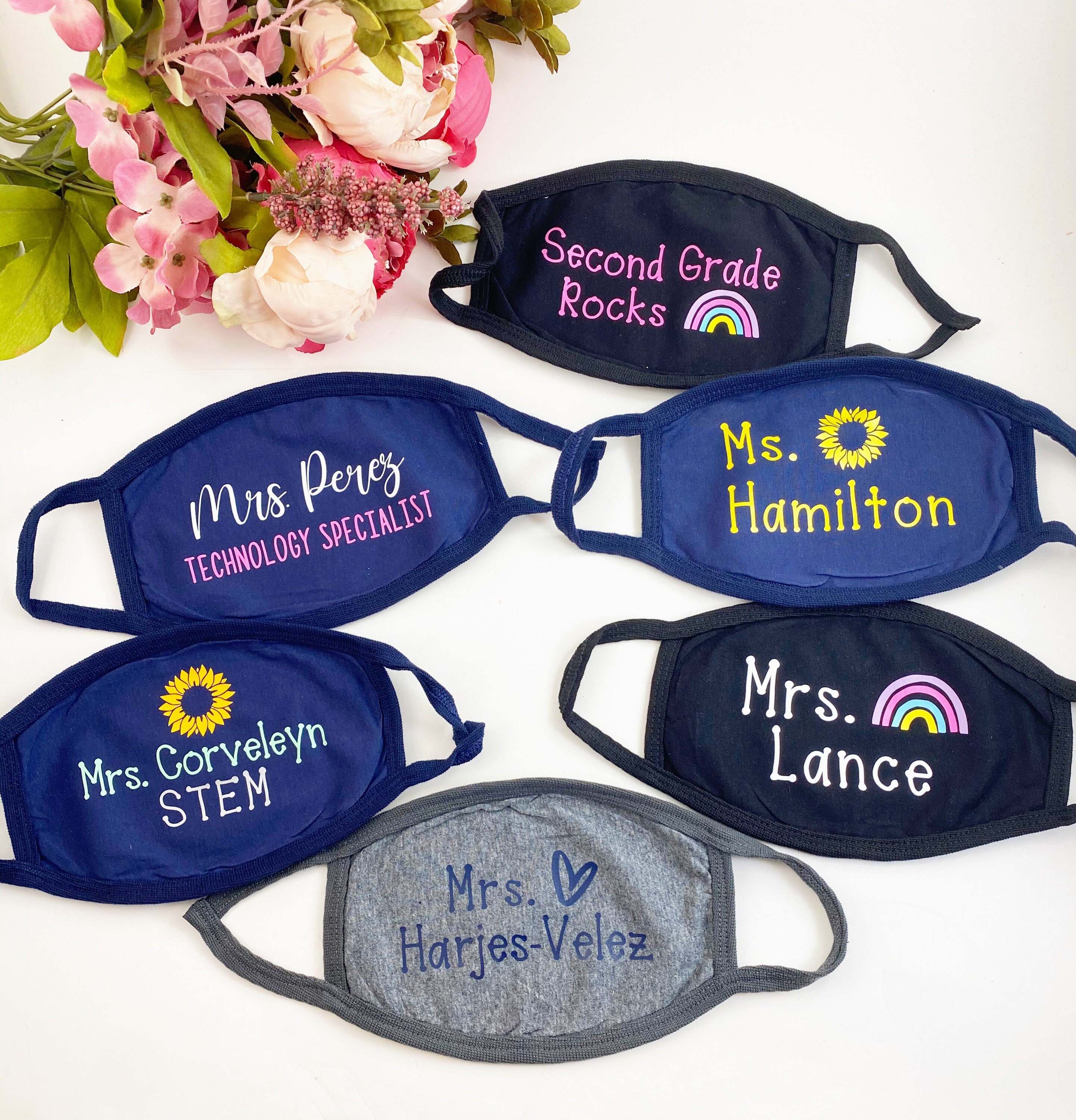 Teacher face mask personalized teacher mask School mask | Etsy