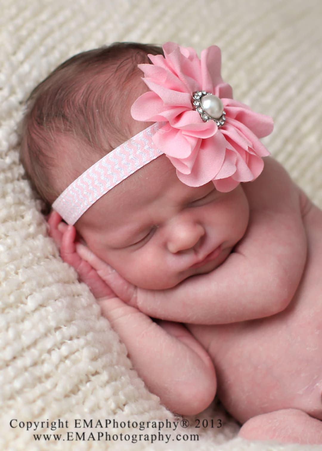 Pink Baby Headband, Pink Headband, Pink Flower Girl Headband, Pink ...