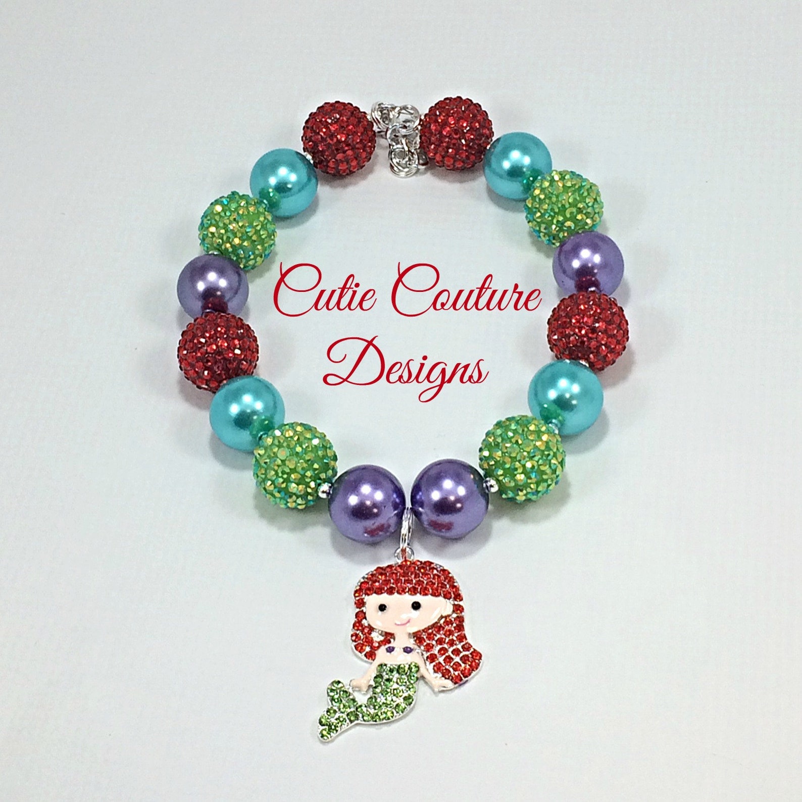 The Little Mermaid Necklace Chunky Necklace Bubblegum | Etsy