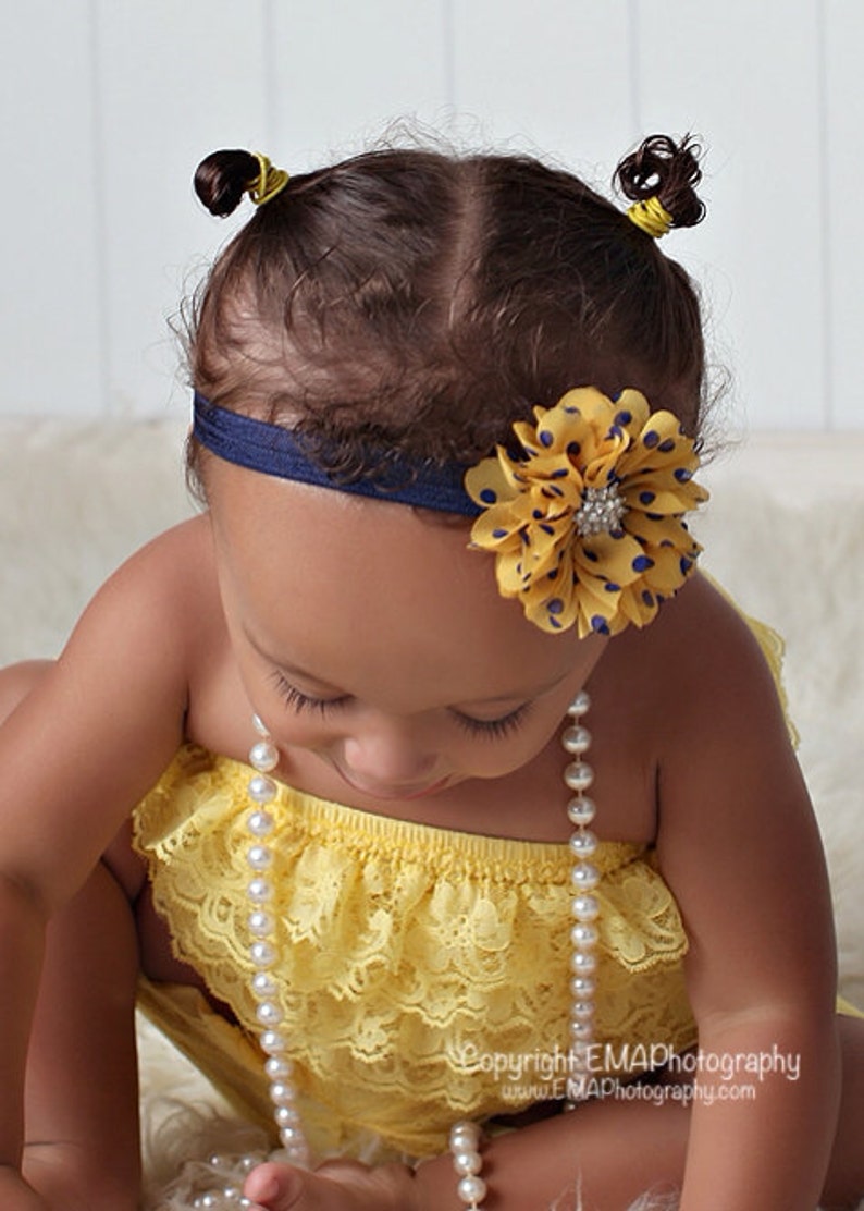 Yellow Headband Navy Headband Mustard Yellow Headband Polka - Etsy