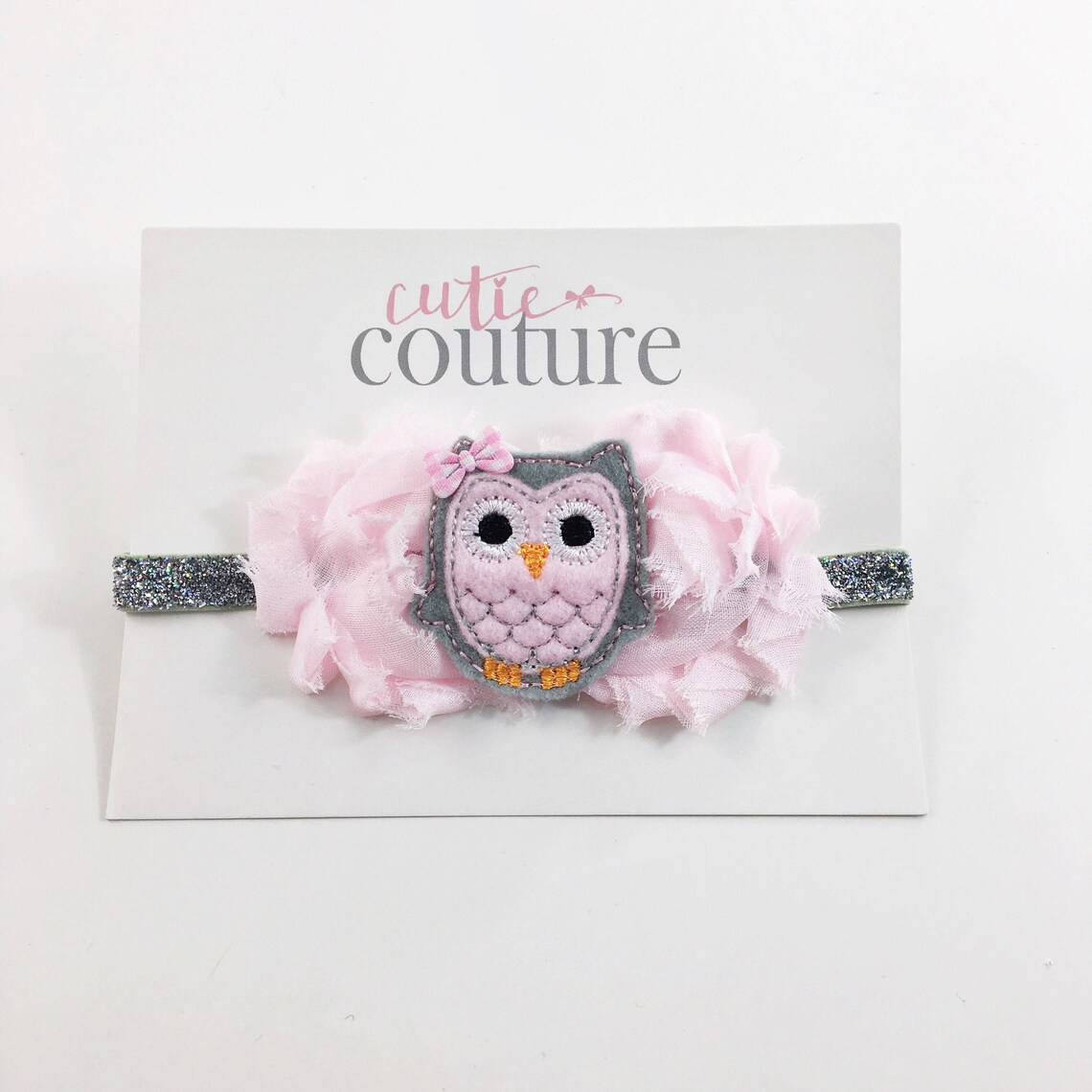 Baby Owl Headband Pink and Gray Owl Headband Owl Headband - Etsy