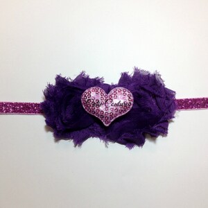 Purple Shabby Headband, Valentine's Day Headband, Purple Headband ...