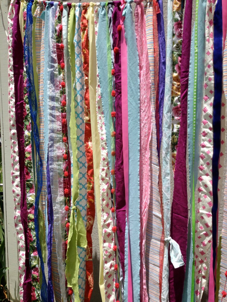 Boho Gypsy Fabric Garland Streamers Curtain Dorm Teen - Etsy
