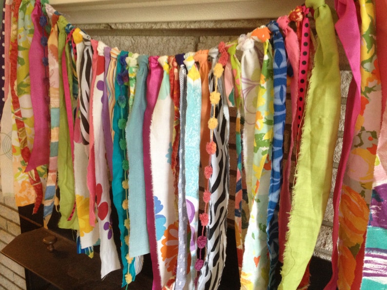 Boho Bold Prop Banner Fabric Garland Ribbon Backdrop | Etsy