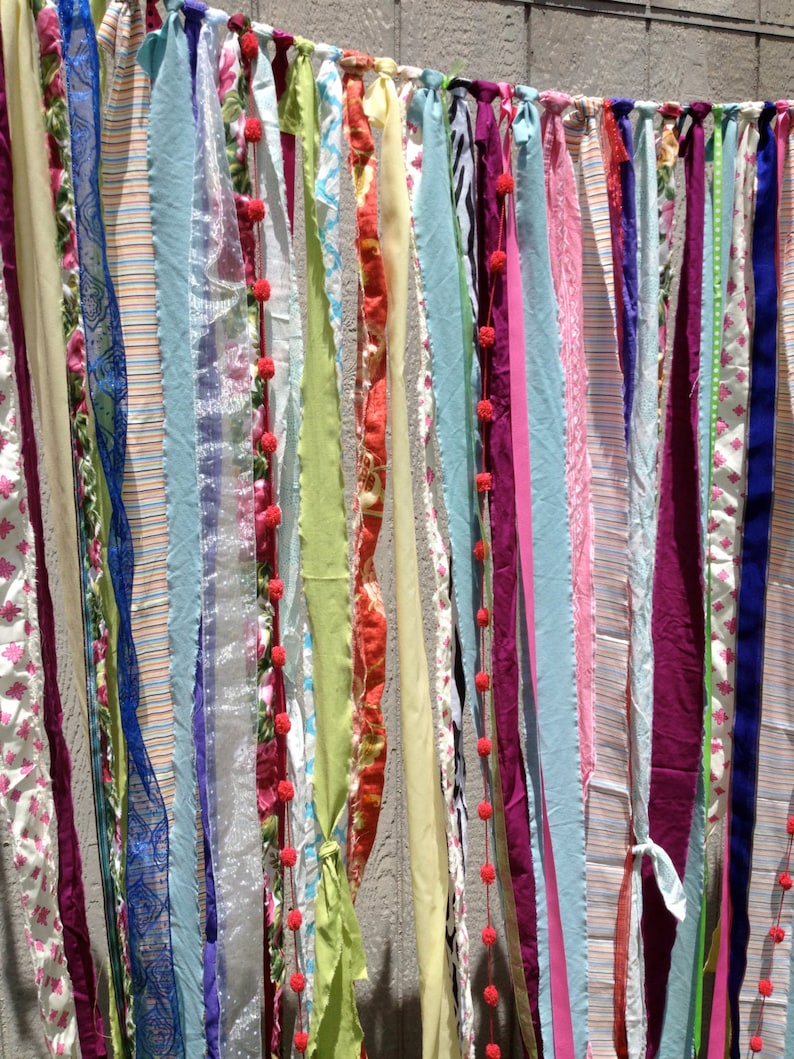 Boho Gypsy Fabric Garland Streamers Curtain Dorm Teen - Etsy