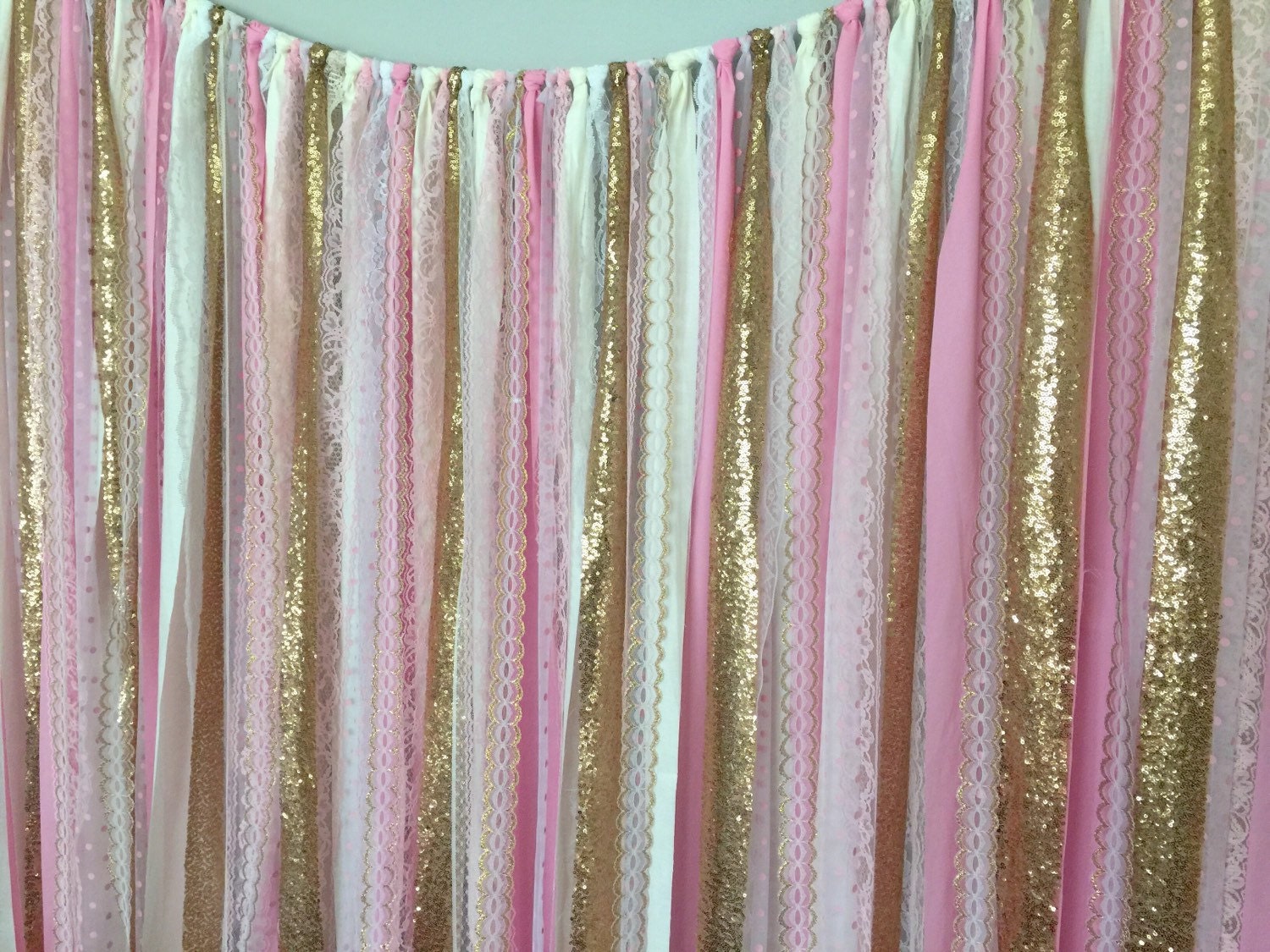 Pink & Gold Garland Backdrop Birthday Baby Shower Wedding - Etsy