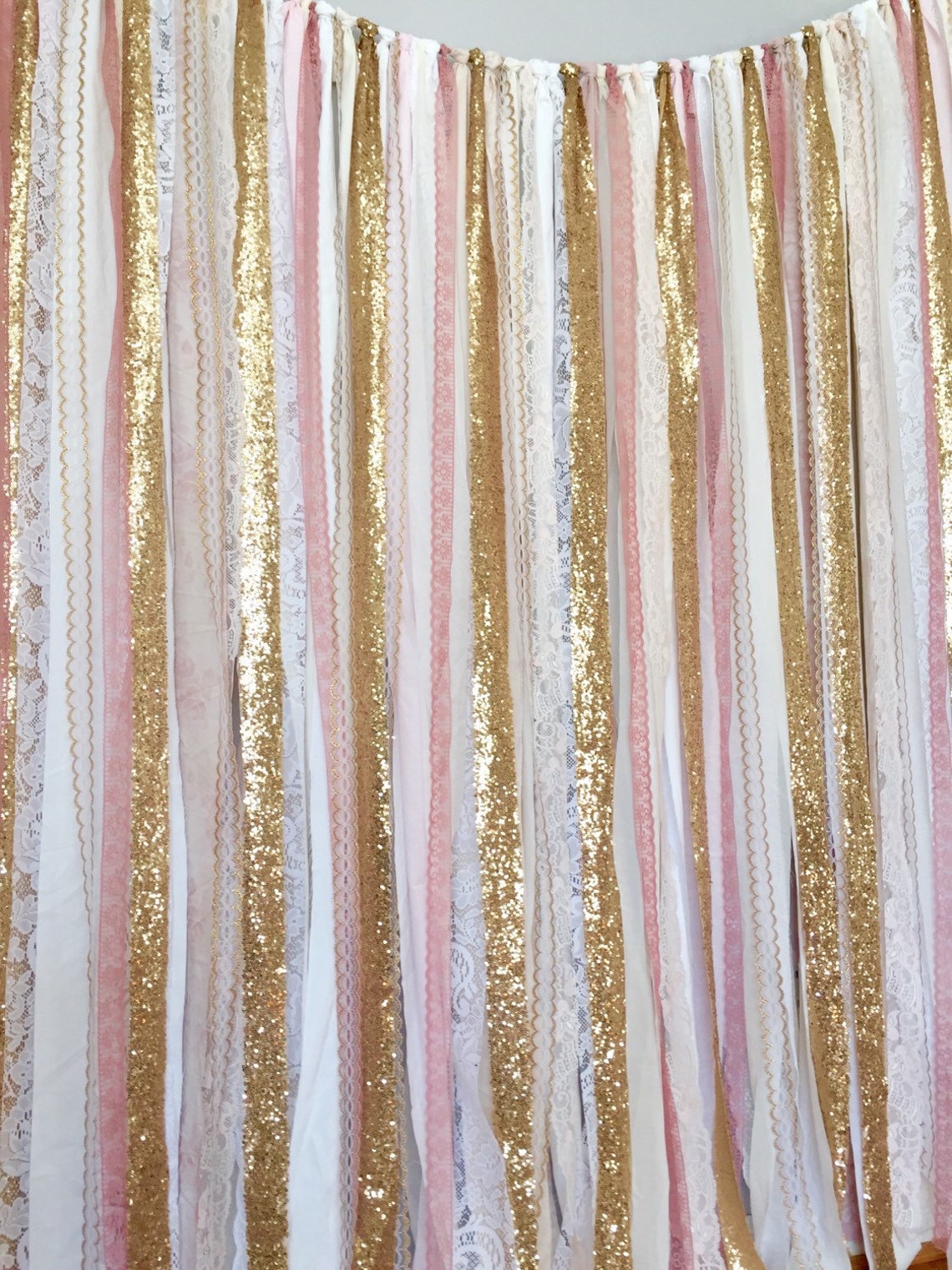 Pink & Gold Sparkle Sequin Fabric Backdrop With Lace Wedding - Etsy Canada