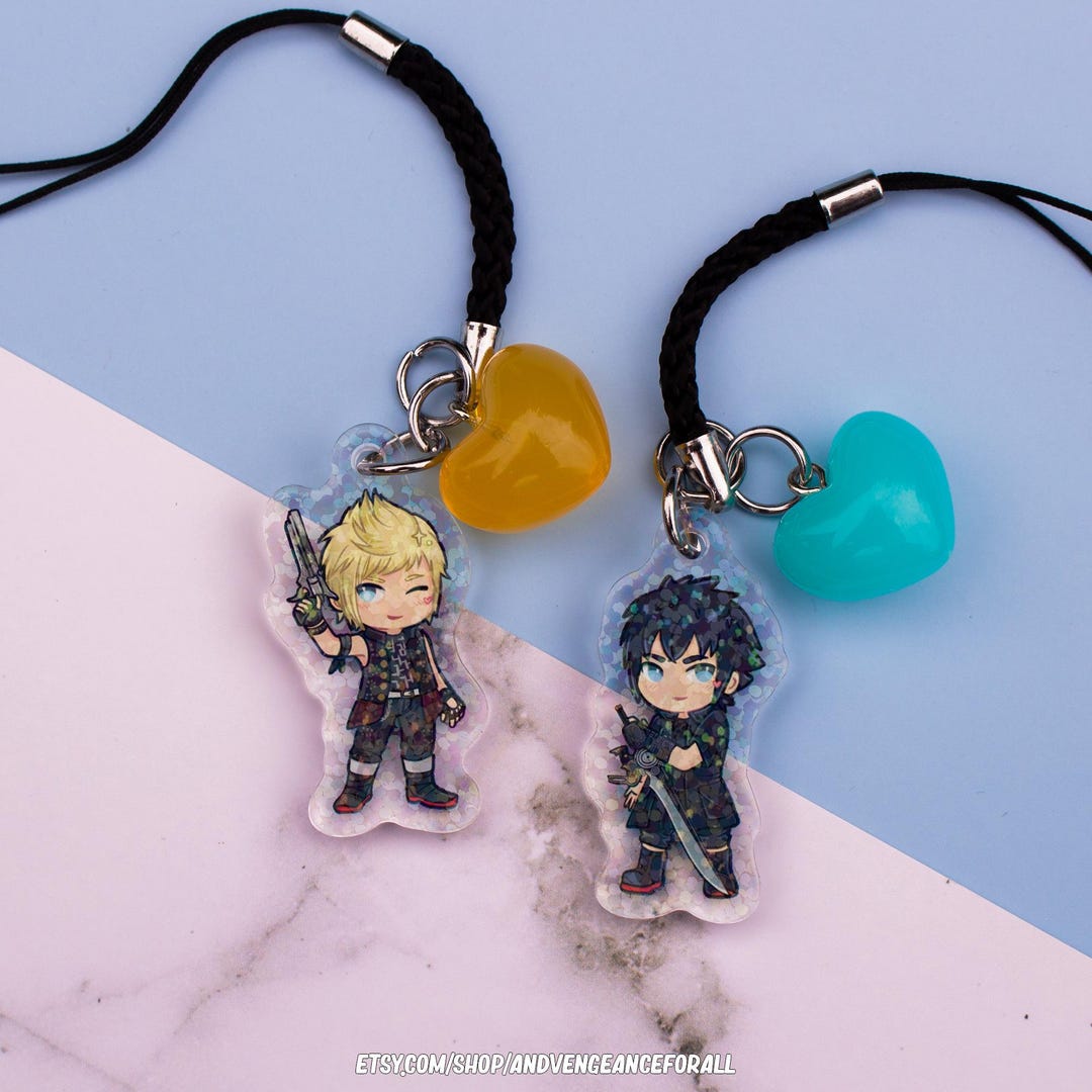 Noctis Prompto Promptis Final Fantasy XV Holographic Phone Charm ...