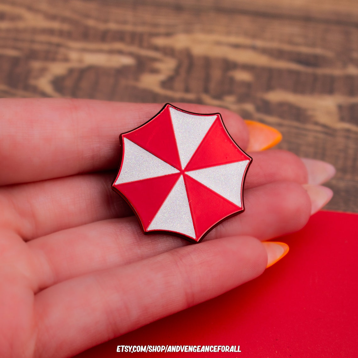 Resident Evil Mini Chrome Red Umbrella Glitter Pin - Etsy