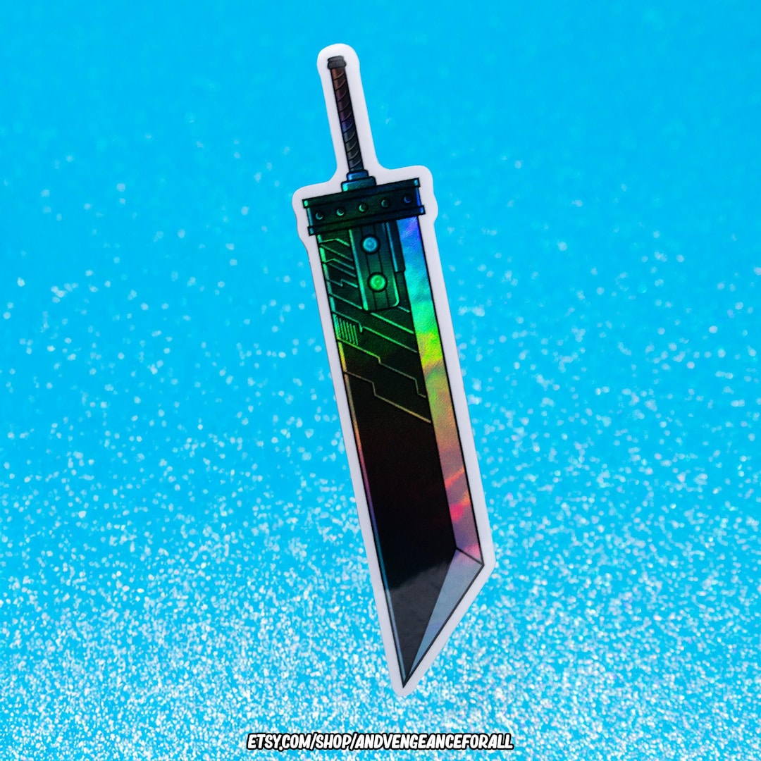 Final Fantasy Cloud Strife Buster Sword Holographic Vinyl Sticker - Etsy