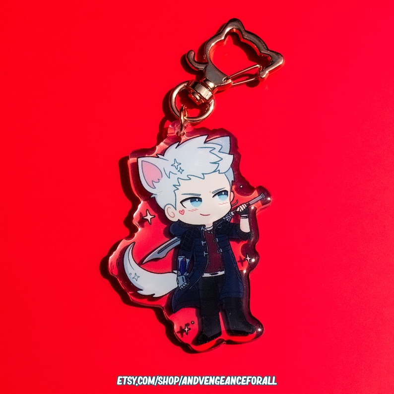 Devil May Cry Kitty Acrylic Charm Keychains - Etsy