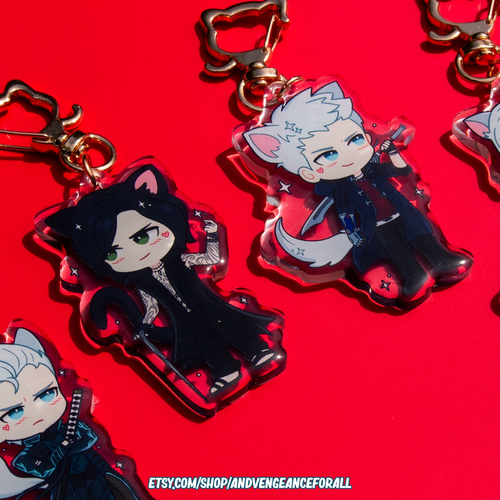 Devil May Cry Kitty Acrylic Charm Keychains - Etsy