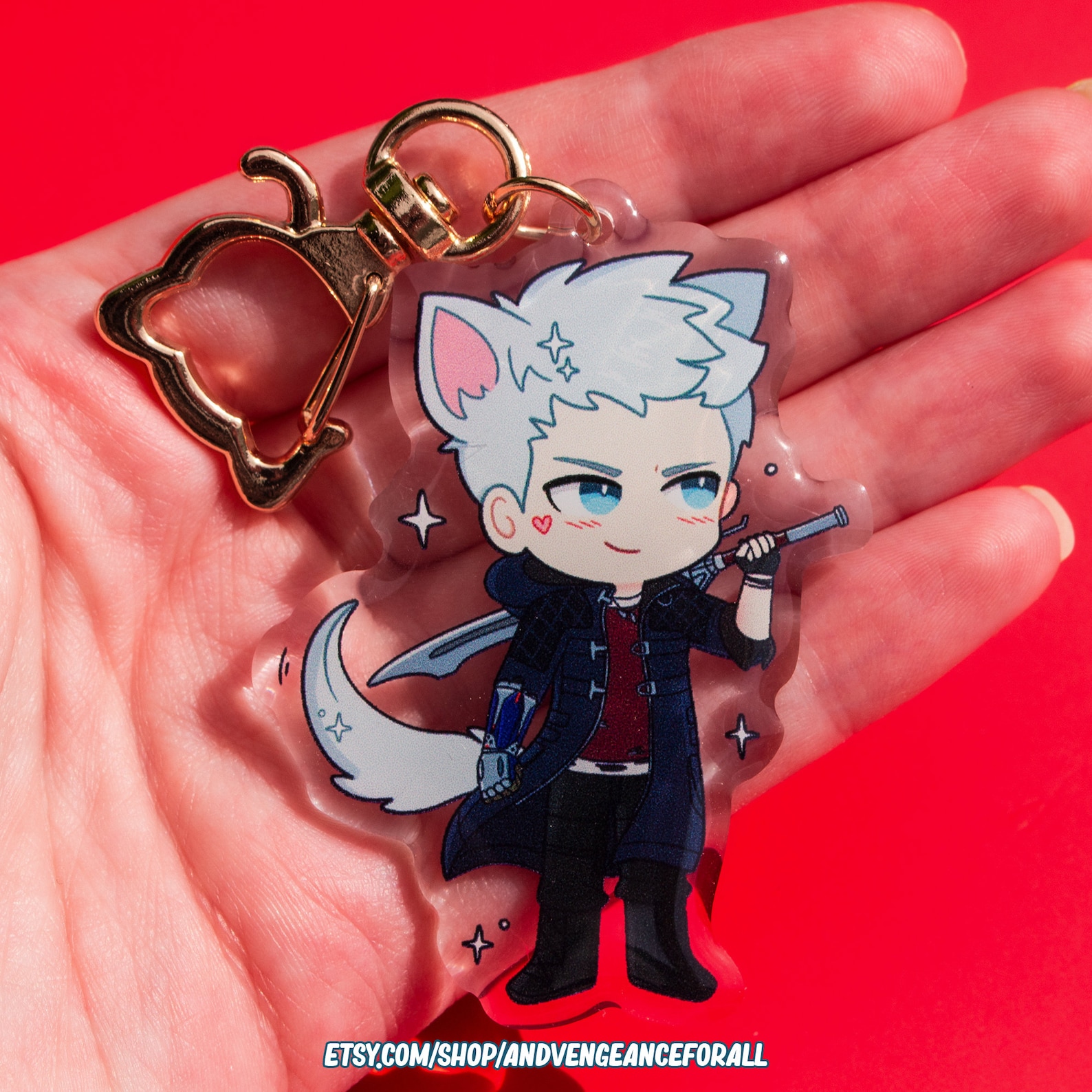 Devil May Cry Kitty Acrylic Charm Keychains - Etsy