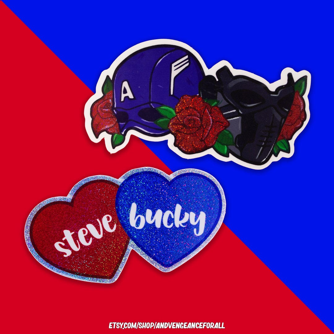 Stucky Bucky Barnes & Steve Rogers Glitter Vinyl Stickers - Etsy