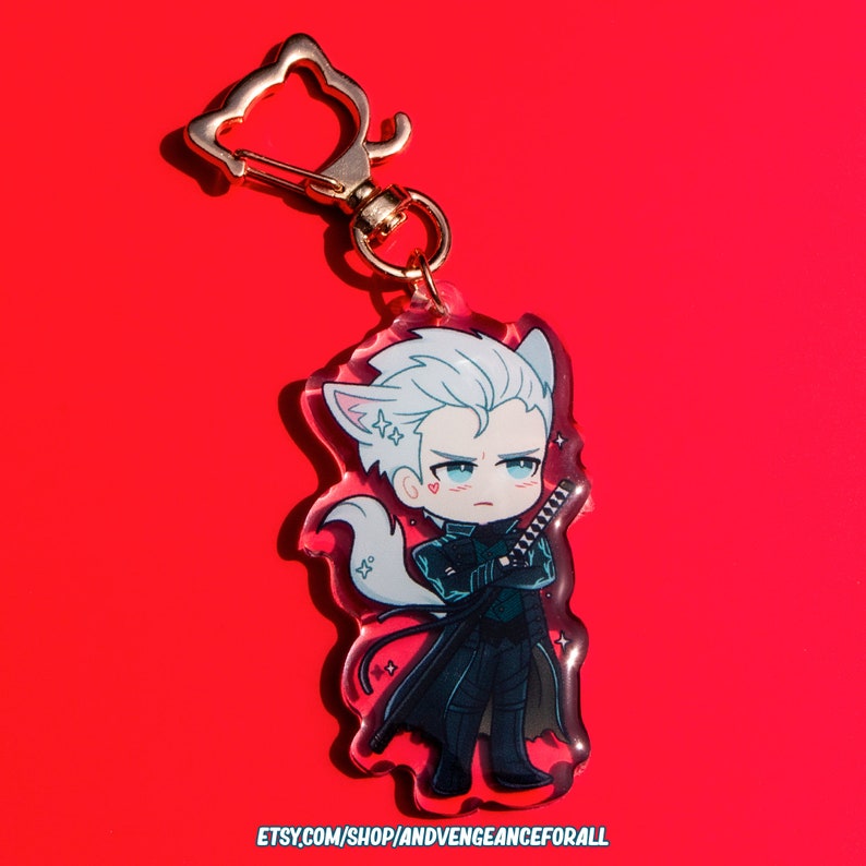 Devil May Cry Kitty Acrylic Charm Keychains - Etsy