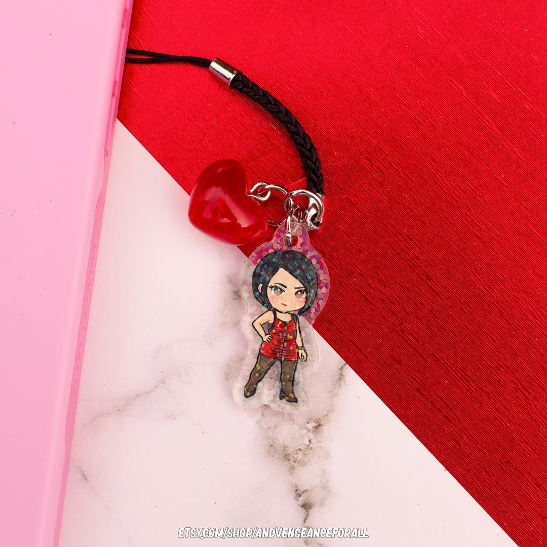 Ada Wong RPD RE2 Resident Evil Holographic Phone Charm Keychain - Etsy