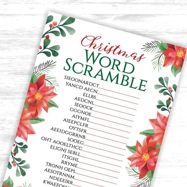 Christmas Scramble Words - Etsy