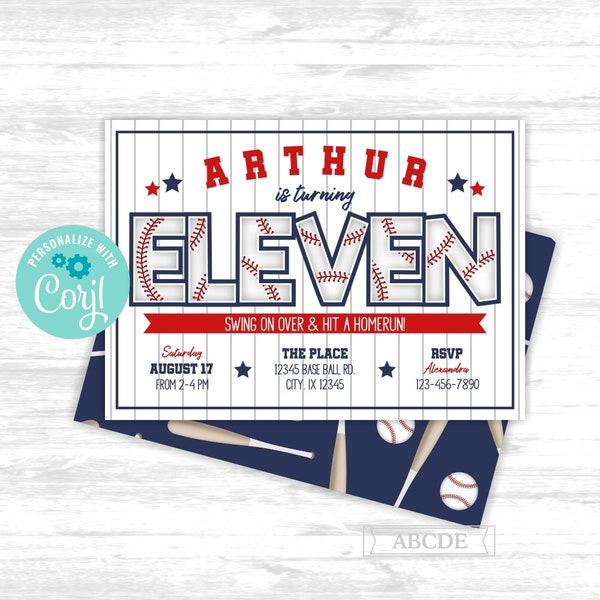 Baseball 11th Birthday Boy - Etsy