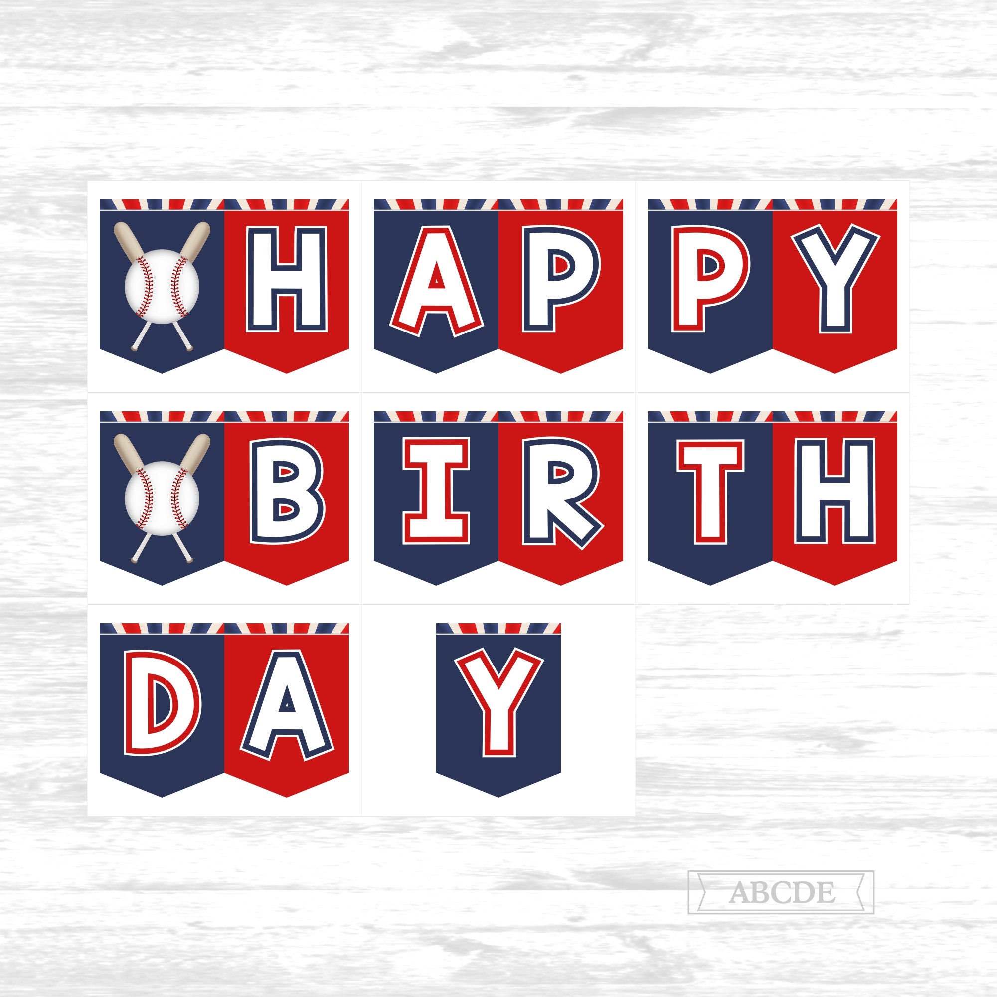 Baseball HAPPY BIRTHDAY banner boy birthday banner boy | Etsy