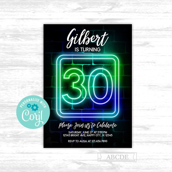 30th Birthday Neon - Etsy