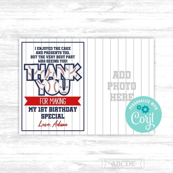 Baseball Thank You - Etsy