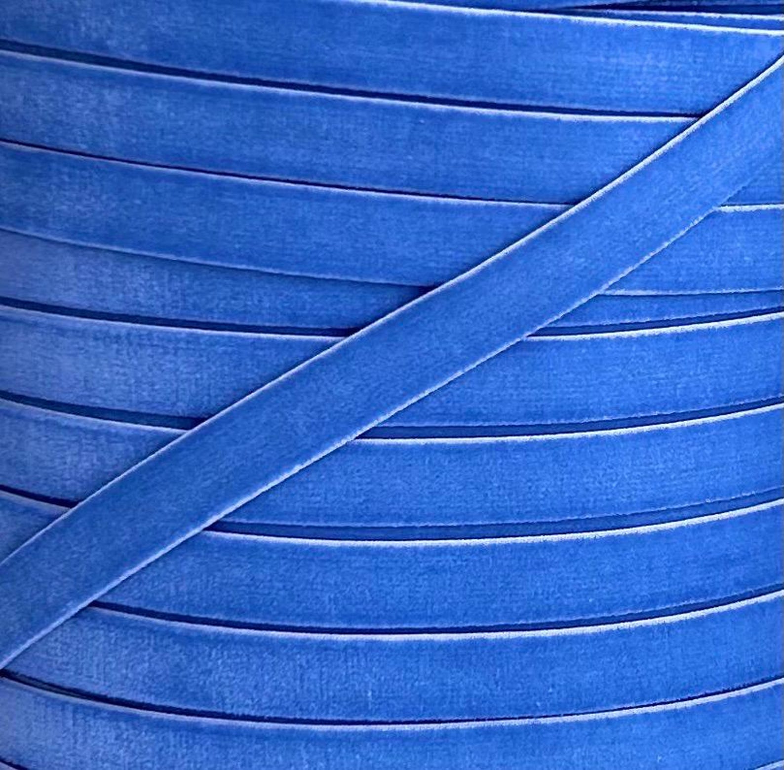 3/8" Capri Blue Velvet Elastic - Elastic for Baby Headbands and Hair ...