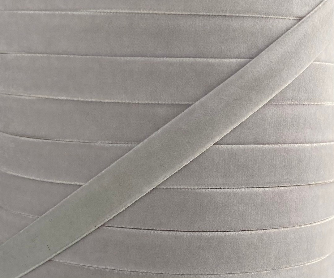 3/8" Light Grey Velvet Elastic - Elastic for Baby Headbands and Hair ...