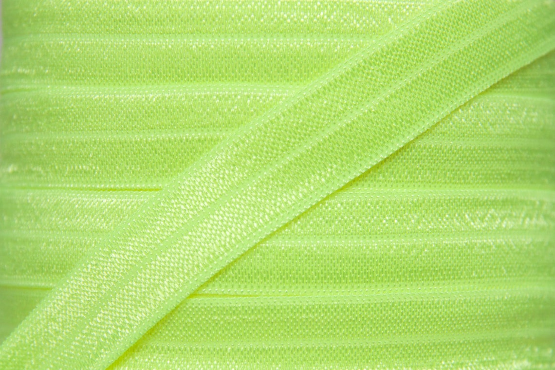 5/8" Neon Green Fold Over Elastic - Elastic for Baby Headbands and Hair ...