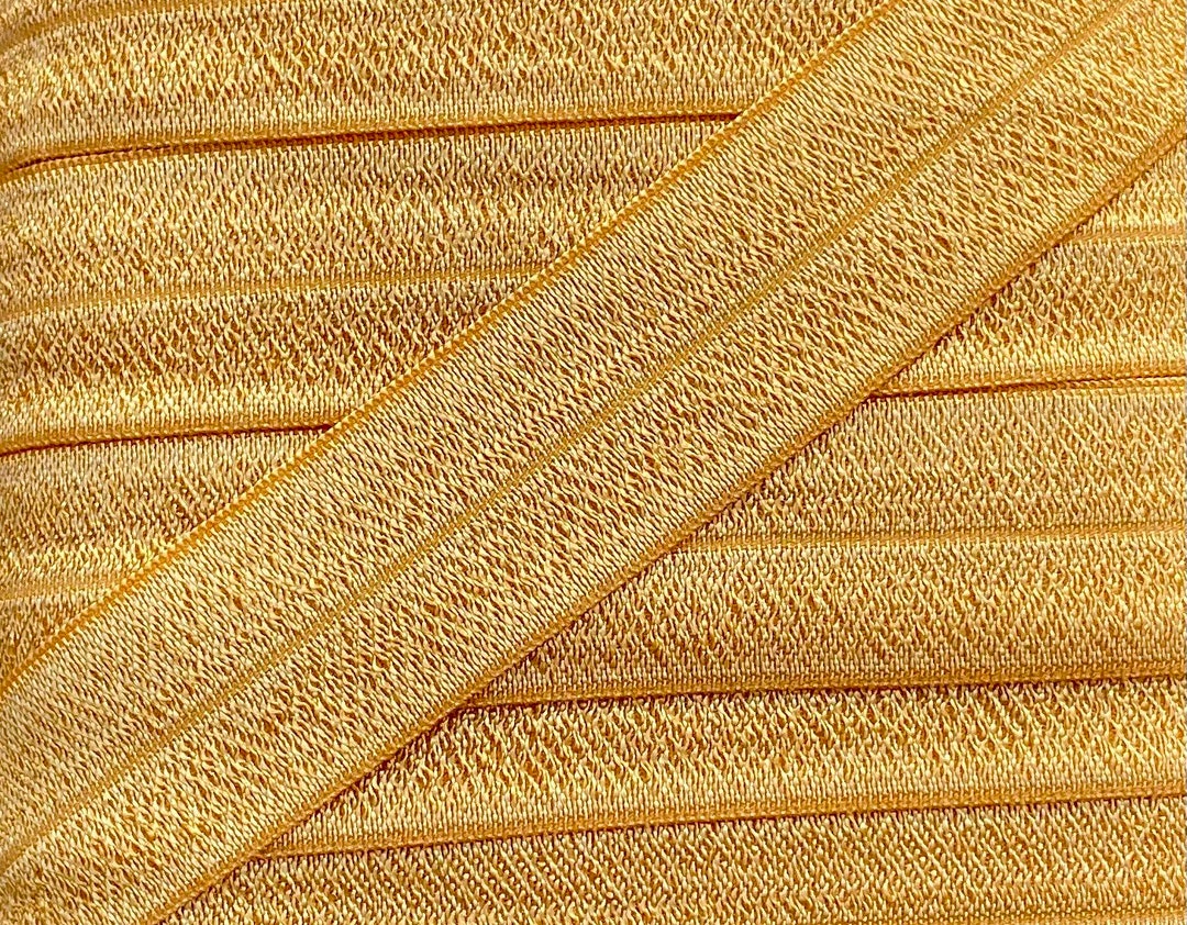 One Inch Old Gold Fold Over Elastic - 1" Elastic for Headbands and ...