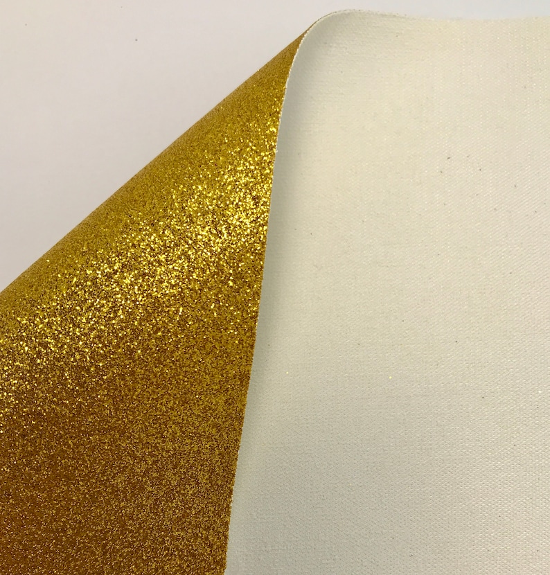 Gold Glitter Fabric Sheet Canvas Backed Fine Glitter Fabric | Etsy