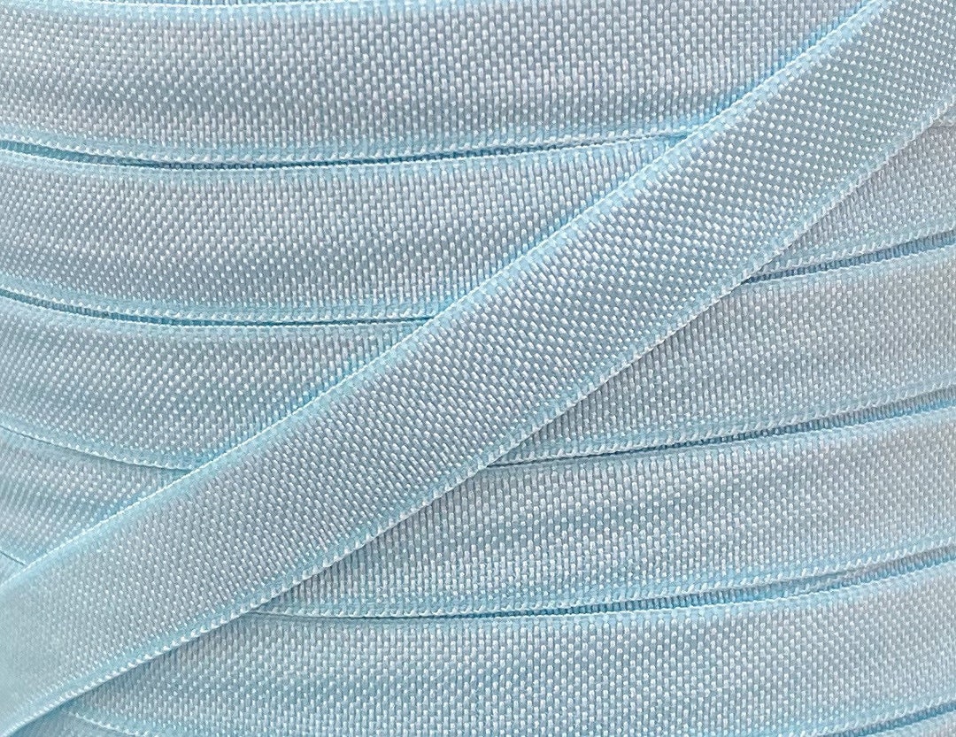 3/8" Light Blue Flat Satin - Elastic for Baby Headbands, and Sewing ...