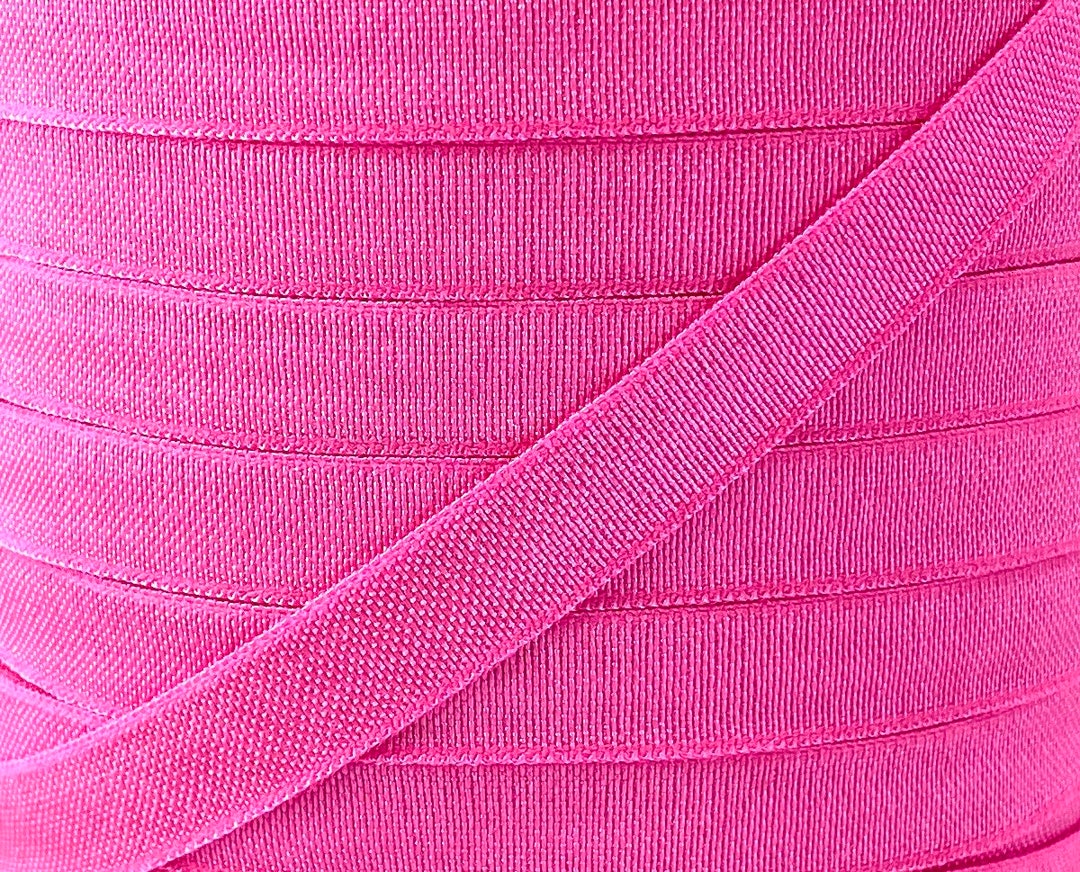3/8" Hot Pink Flat Elastic - Elastic for Baby Headbands, and Sewing ...