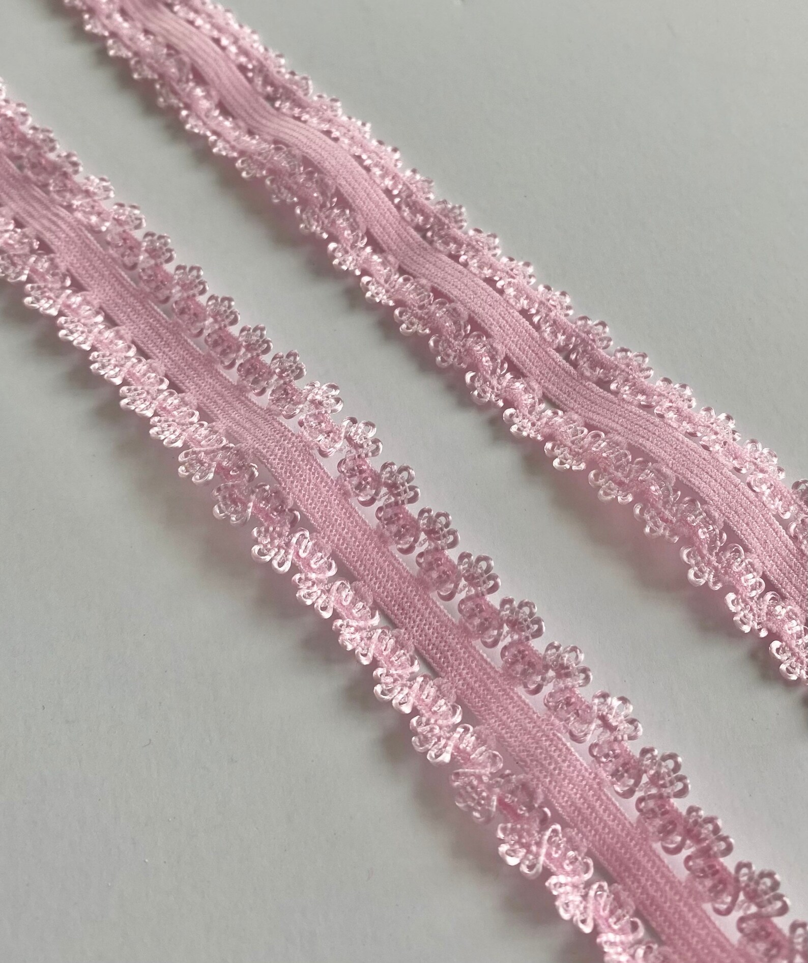5/8" Lace Elastic in 1 or 5 Yards - Pink Picot Edge Stretch Lace ...