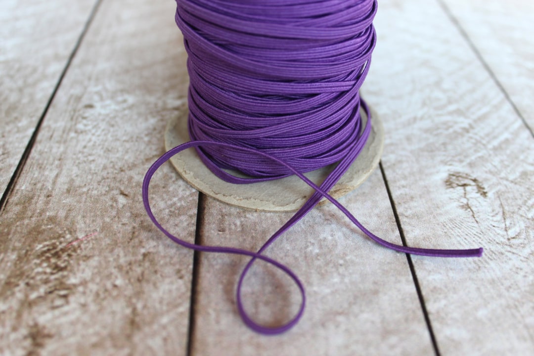 1/8" Purple Skinny Elastic Sold in 5 Yard Bundles - Elastic for Baby ...
