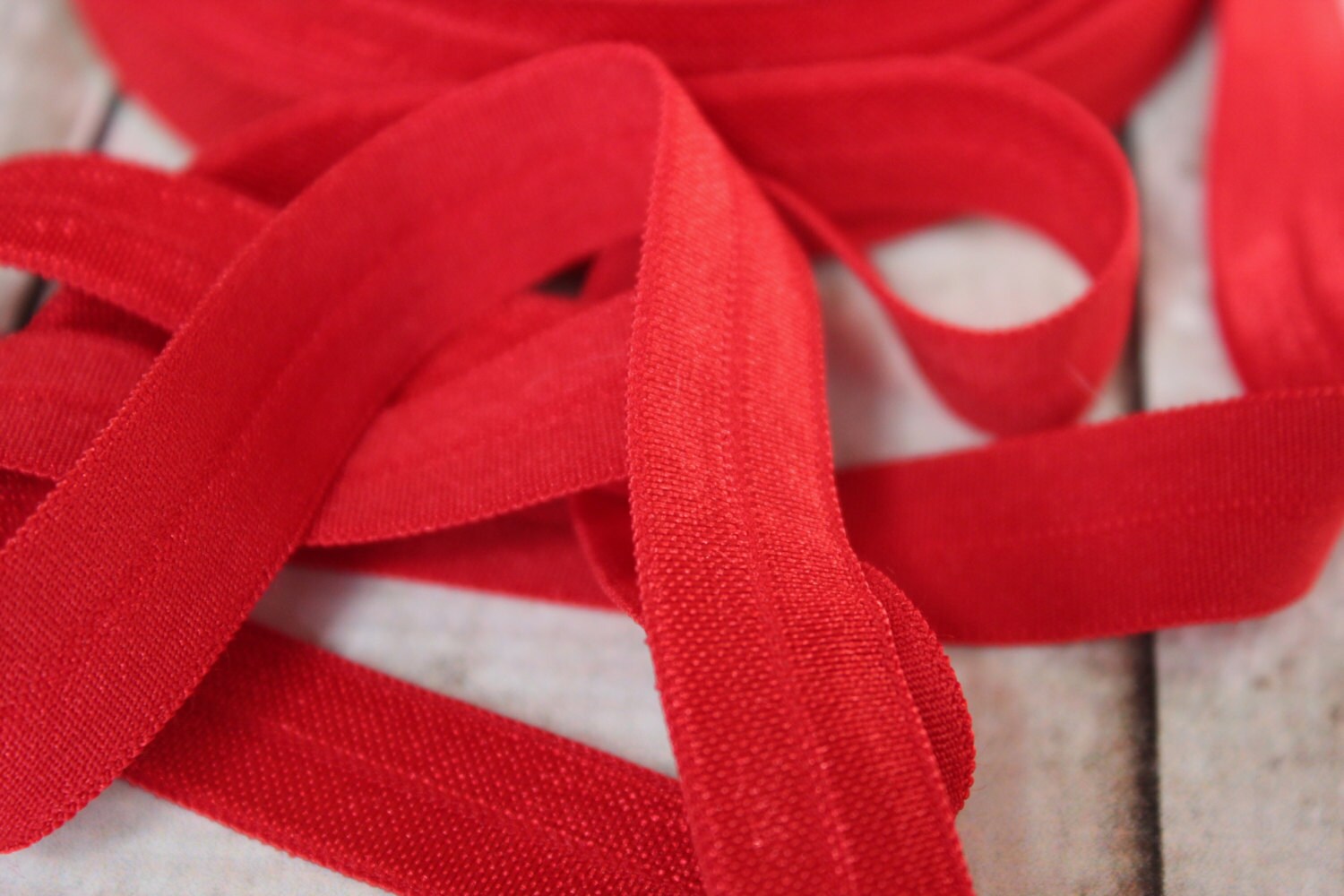 5/8" Red Fold Over Elastic - Elastic for Baby Headbands and Hair Ties ...