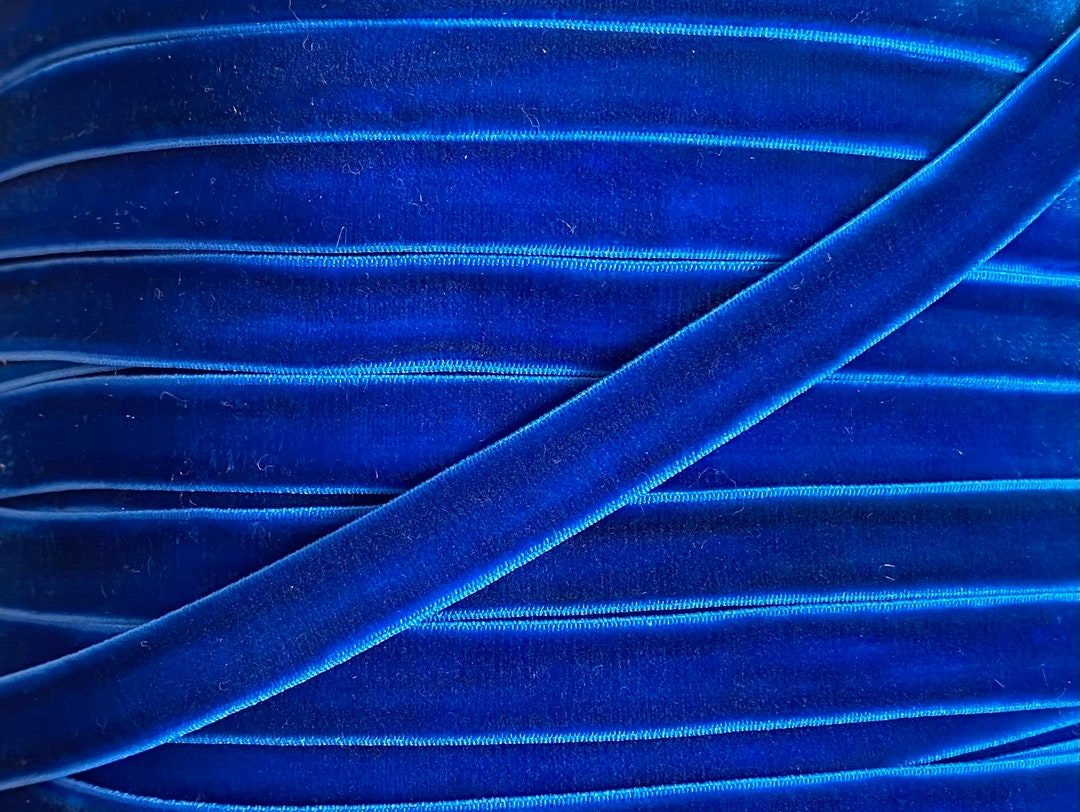 3/8 Cobalt Blue Velvet Elastic Elastic for Baby Headbands and Hair Ties ...