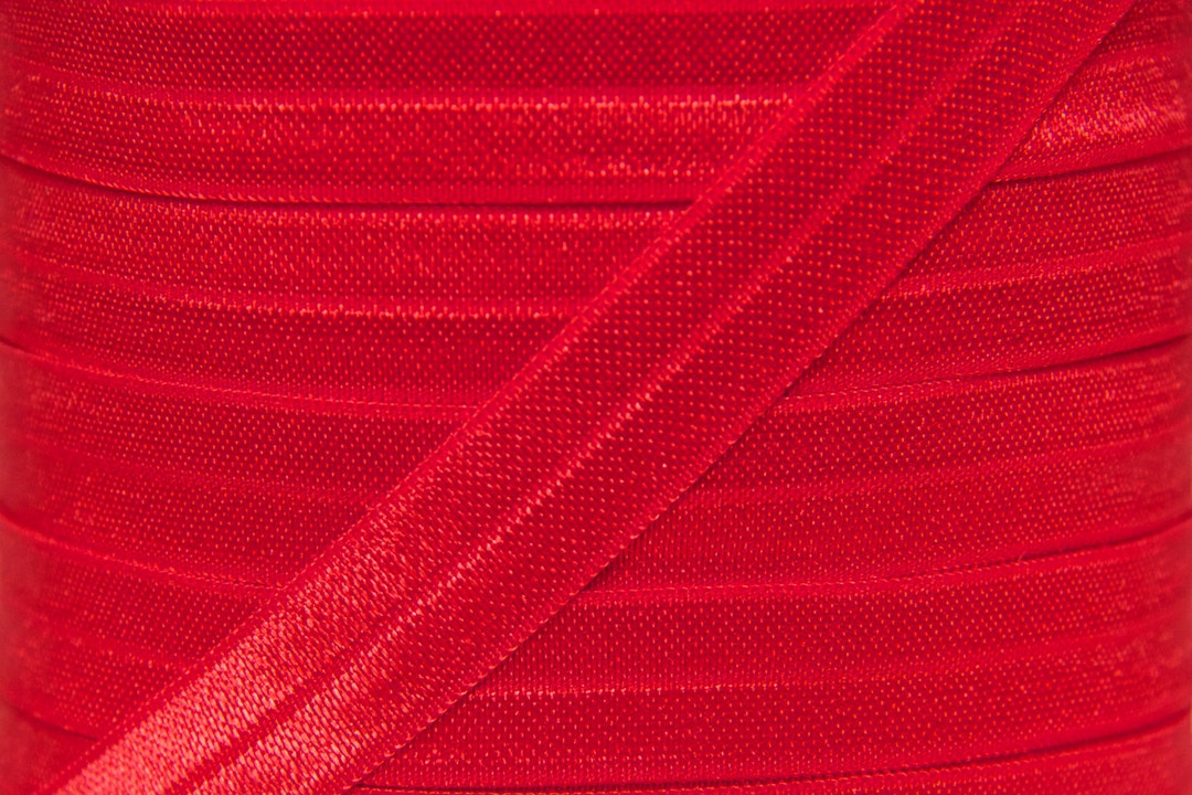 5/8" Red Fold Over Elastic - Elastic for Baby Headbands and Hair Ties ...