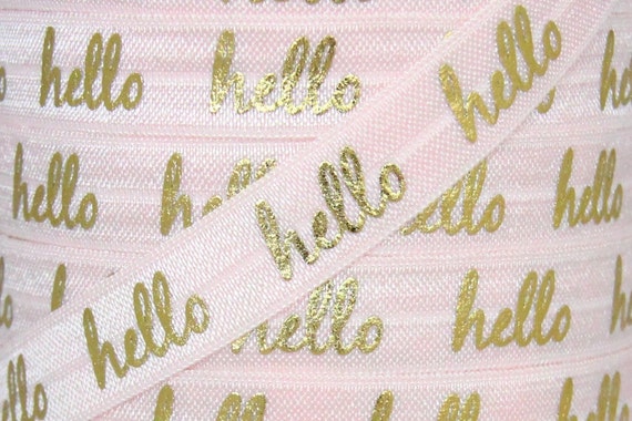 5/8 Light Pink and Gold Metallic hello Print | Etsy
