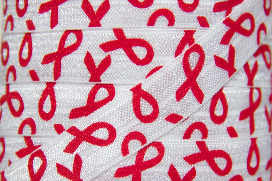 5/8" Red Ribbon Heart Disease Awareness as Well as MADD Fold Over ...