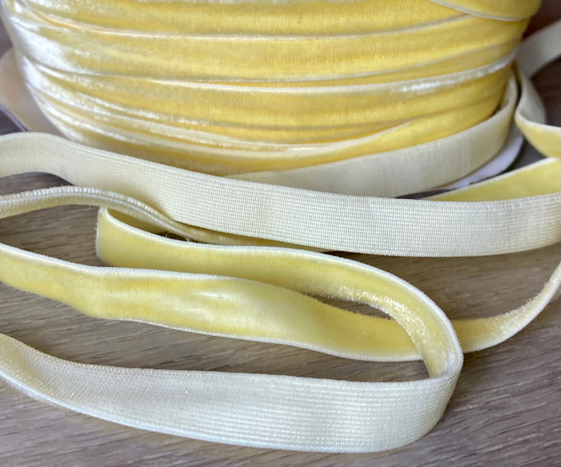 3/8" Yellow Velvet Elastic - Elastic for Baby Headbands and Hair Ties ...