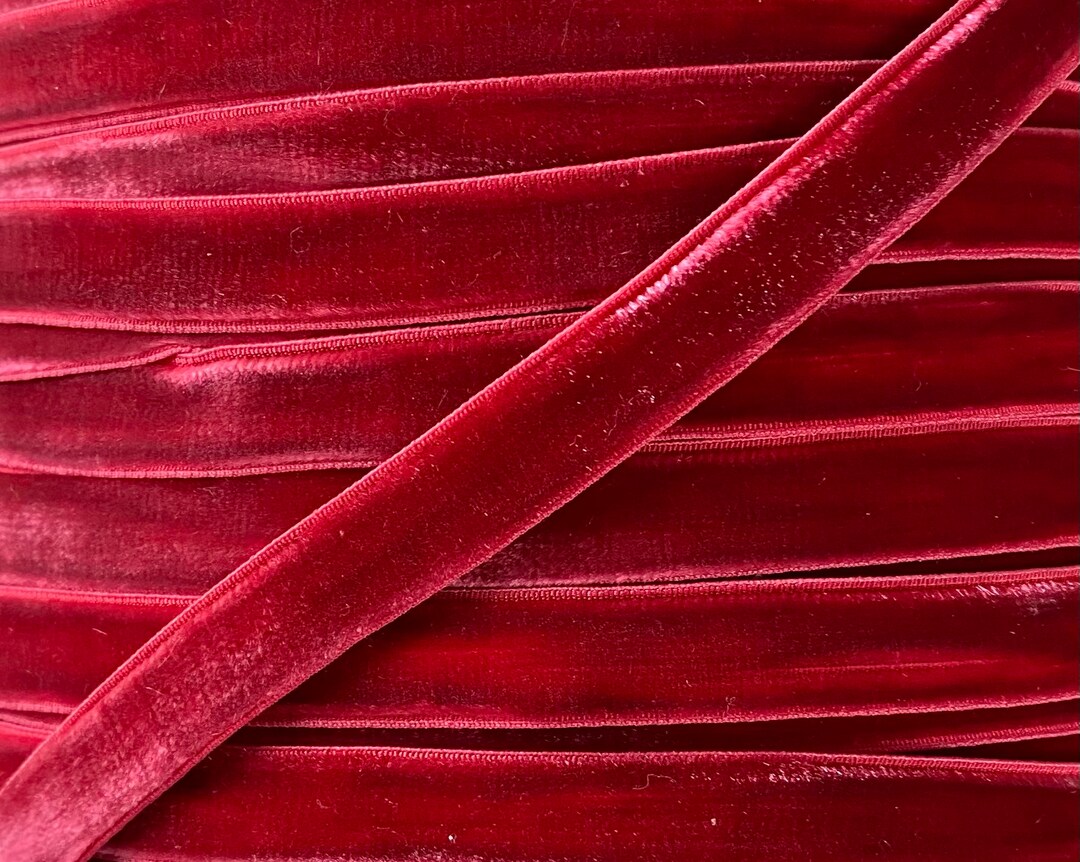 3/8" Red Velvet Elastic - Elastic for Baby Headbands and Hair Ties - 3/ ...
