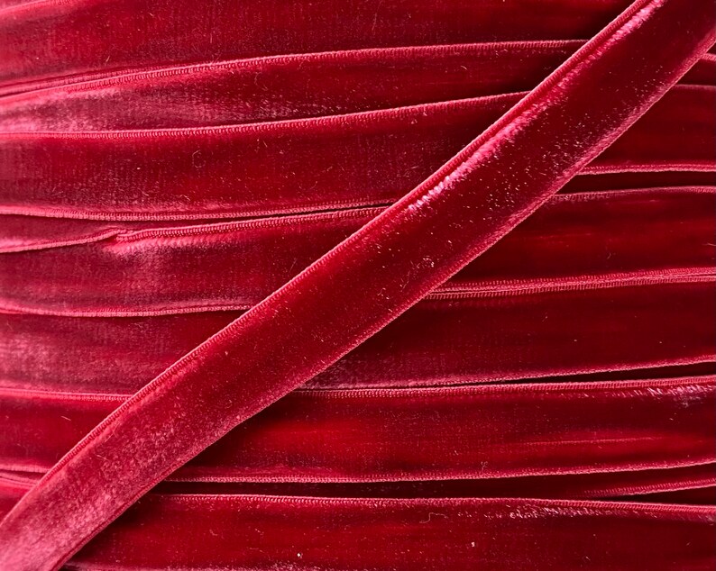 3/8" Red Velvet Elastic - Elastic for Baby Headbands and Hair Ties - 3/ ...