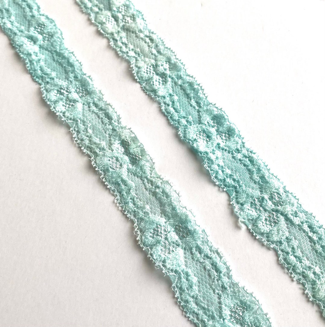 1" Lace Elastic Aqua - Stretch Elastic - 5 Yards Hot Pink Lace Elastic ...