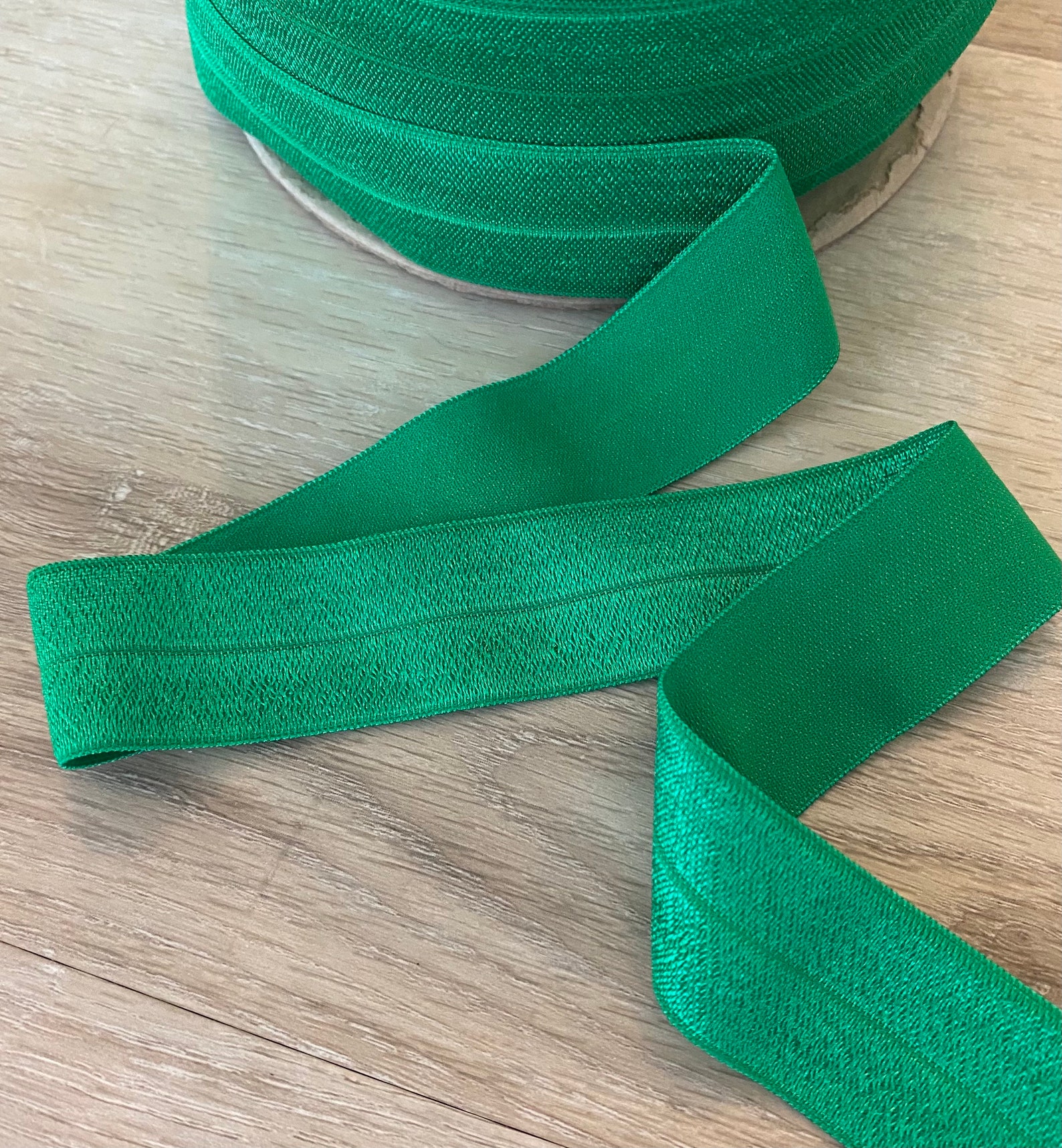 One Inch Emerald Green Fold Over Elastic - Emerald Green 1" Elastic for ...