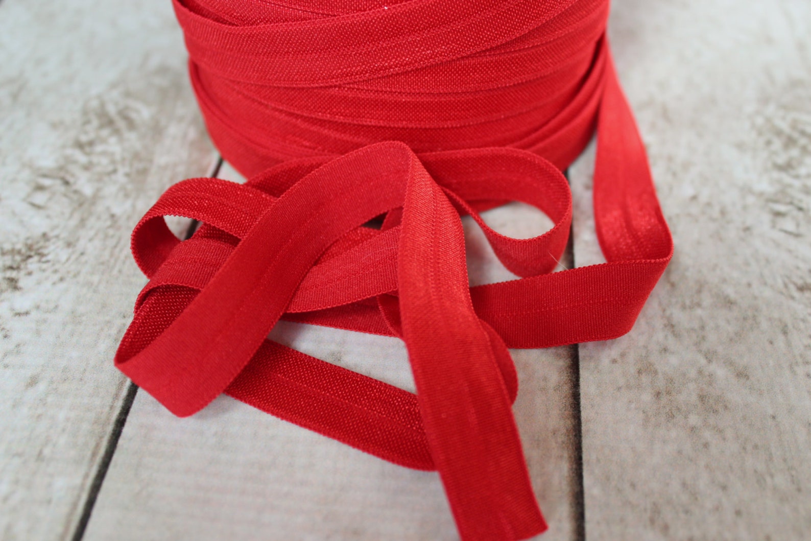 5/8" Red Fold Over Elastic - Elastic for Baby Headbands and Hair Ties ...