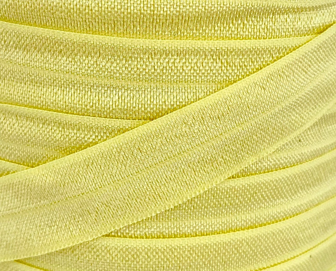 5/8 " Light Yellow Fold Over Elastic - FOE Elastic for Sewing Projects ...