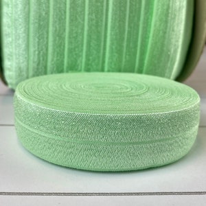 One Inch Pastel Green Fold Over Elastic - Pastel Green 1" Elastic for ...