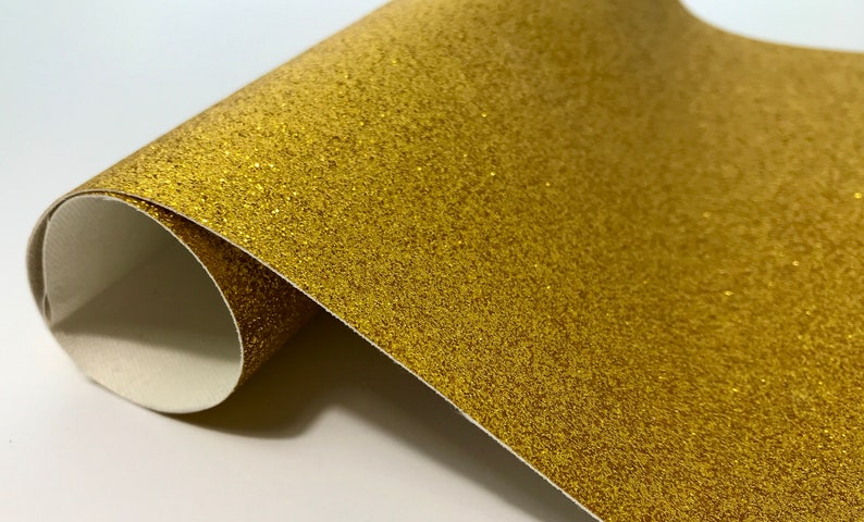 Gold Glitter Fabric Sheet Canvas Backed Fine Glitter Fabric | Etsy