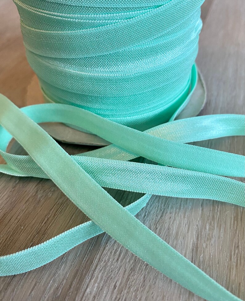 3/8" Pastel Green Flat Elastic - Elastic for Baby Headbands, and Sewing ...